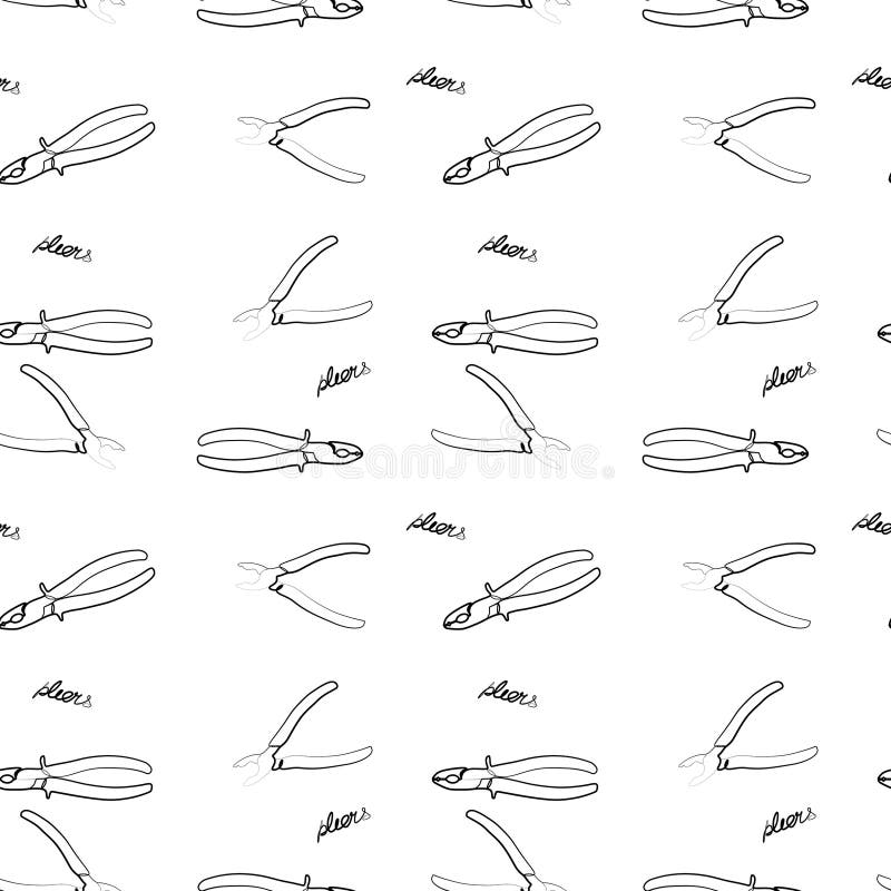 Continuous Drawing of Pliers with One Line. Vector Illustration Stock ...
