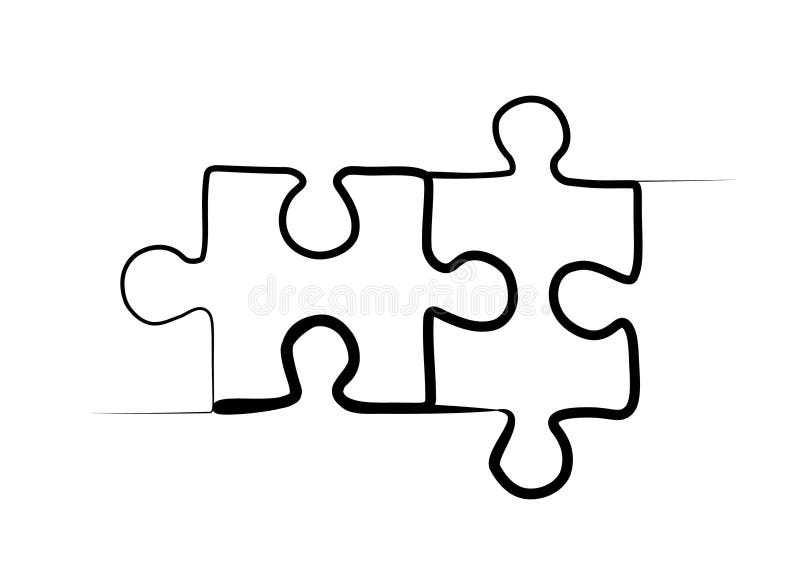 Continuous Drawing of Puzzles with One Line. Stock Vector ...