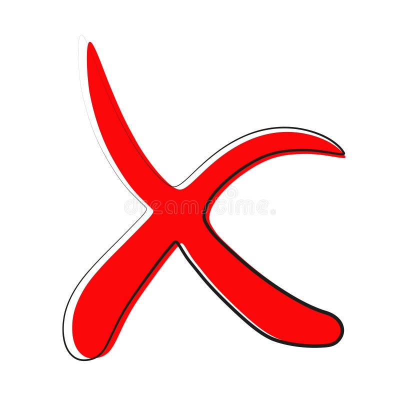 Continuous Drawing of a Red Cross in One Line. Stock Vector ...