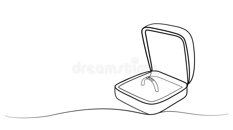 Continuous Drawing of Rings in a Box in One Line. Vector Stock ...