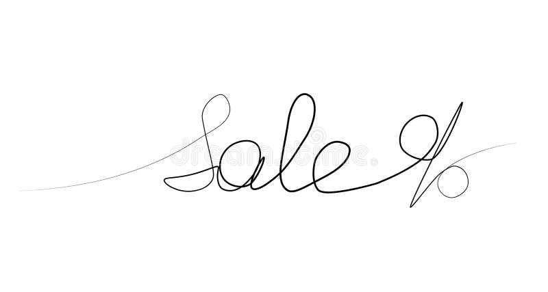 Continuous Drawing of Sale with One Line. Vector Illustration Stock ...