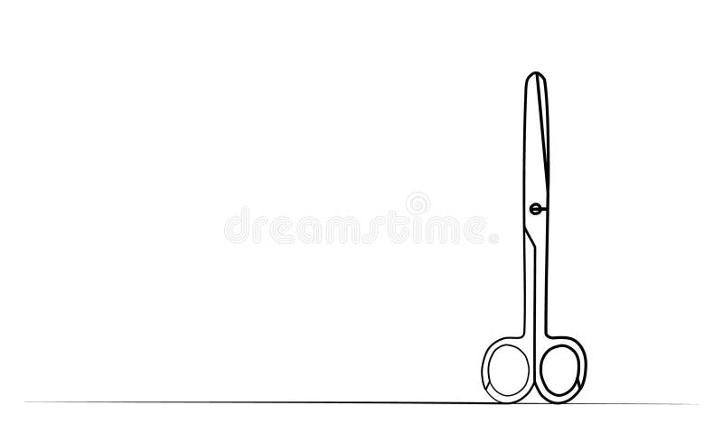 Continuous Drawing of Scissors in One Line. Illustration Stock Vector ...