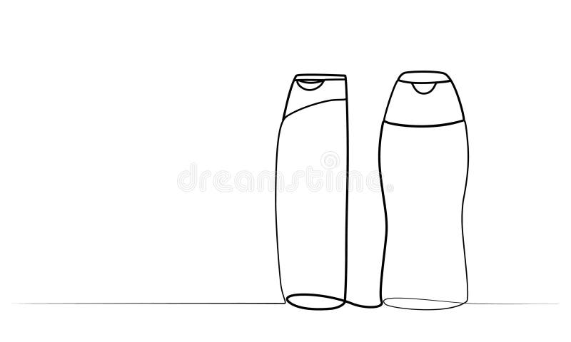 Continuous Drawing of Shampoos in One Line. Illustration Stock ...