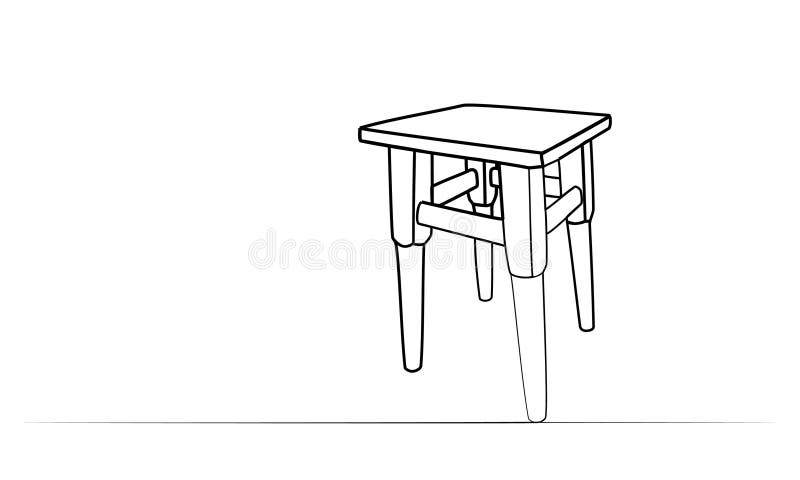 Continuous Drawing of a Stool in One Line. Vector Stock Vector ...
