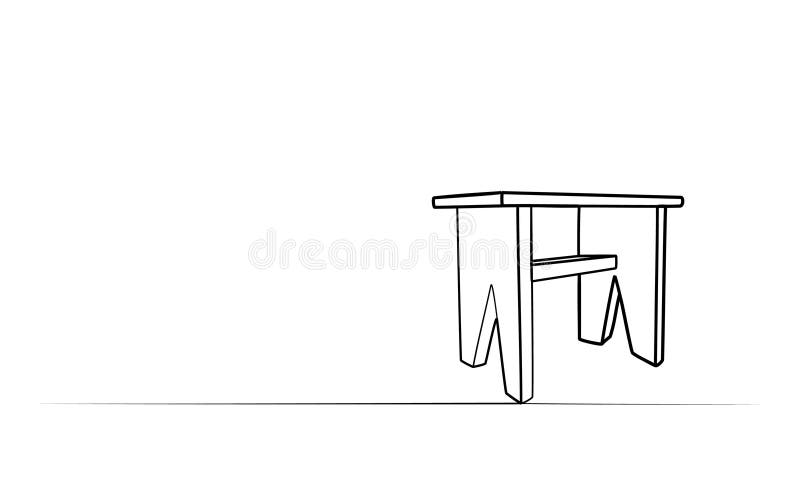 Continuous Drawing of a Stool in One Line. Vector Stock Vector ...