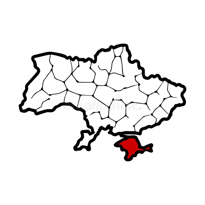 Continuous Drawing of Ukraine Map. Single Line Image of a Map of ...