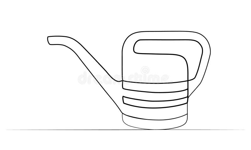 Continuous Drawing of a Watering Can in One Line. Vector Stock ...