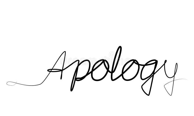 Continuous Drawing of the Word Apology in One Line. Vector Stock Vector ...