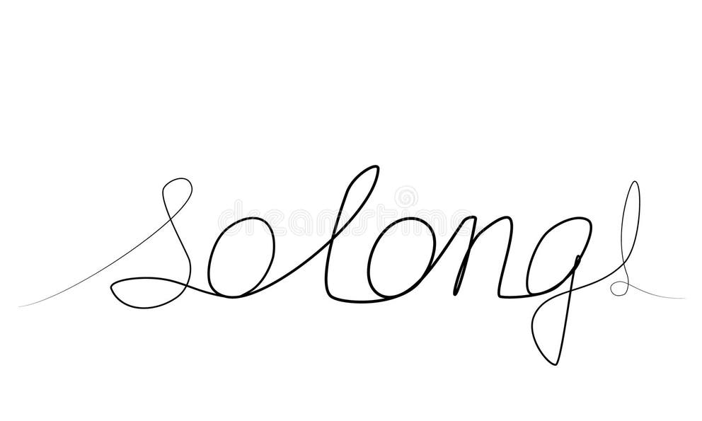 Continuous Drawing of the Word Goodbye in One Line. Vector Stock ...