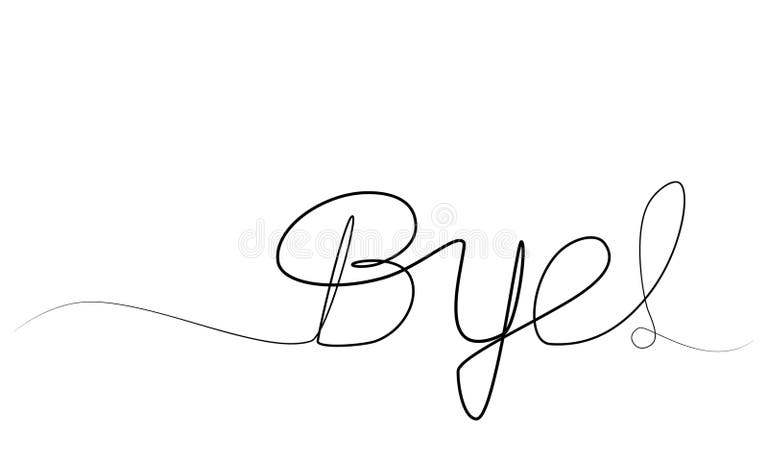 Continuous Drawing of the Word Goodbye in One Line. Vector Stock Vector ...