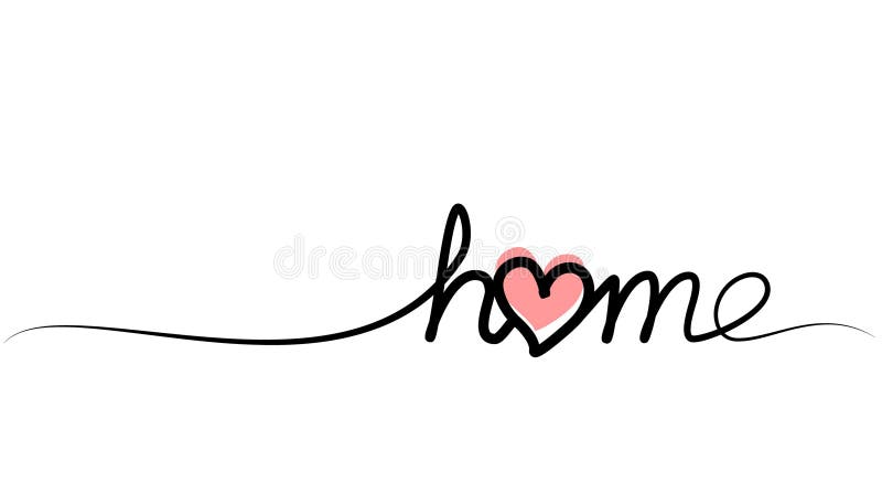 Continuous Drawing of the Word Home in One Line. Vector Stock Vector ...