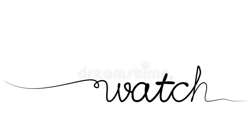 Continuous Drawing of the Word Look in One Line. Vector Stock ...