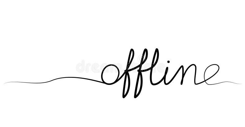 Continuous Drawing of the Word Offline in One Line. Vector Stock ...