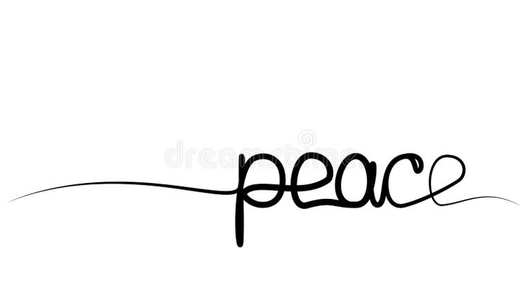 Continuous Drawing of the Word Peace in One Line. Vector Stock Vector ...