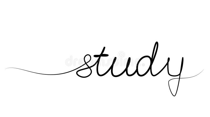 Continuous Drawing of the Word Study in One Line. Vector Stock ...