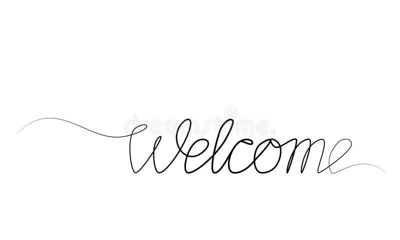 Continuous Drawing of the Word Welcome in One Line. Vector Stock Vector ...