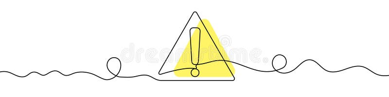 Continuous Editable Drawing of Exclamation Point. One Line Drawing ...