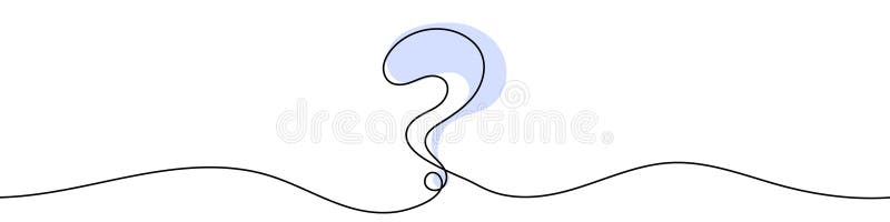 Continuous Editable Drawing of Question Mark. Question Mark in One Line ...