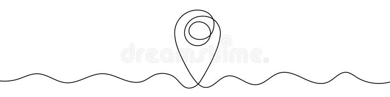 Continuous Editable Line Drawing of Map Pin Icon. GPS Icon in One Line ...
