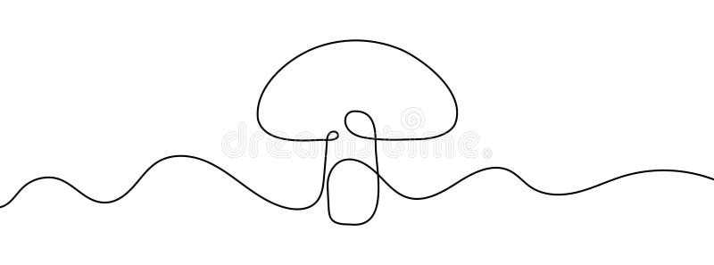 Continuous Drawing Line Mushroom Stock Illustrations – 173 Continuous ...