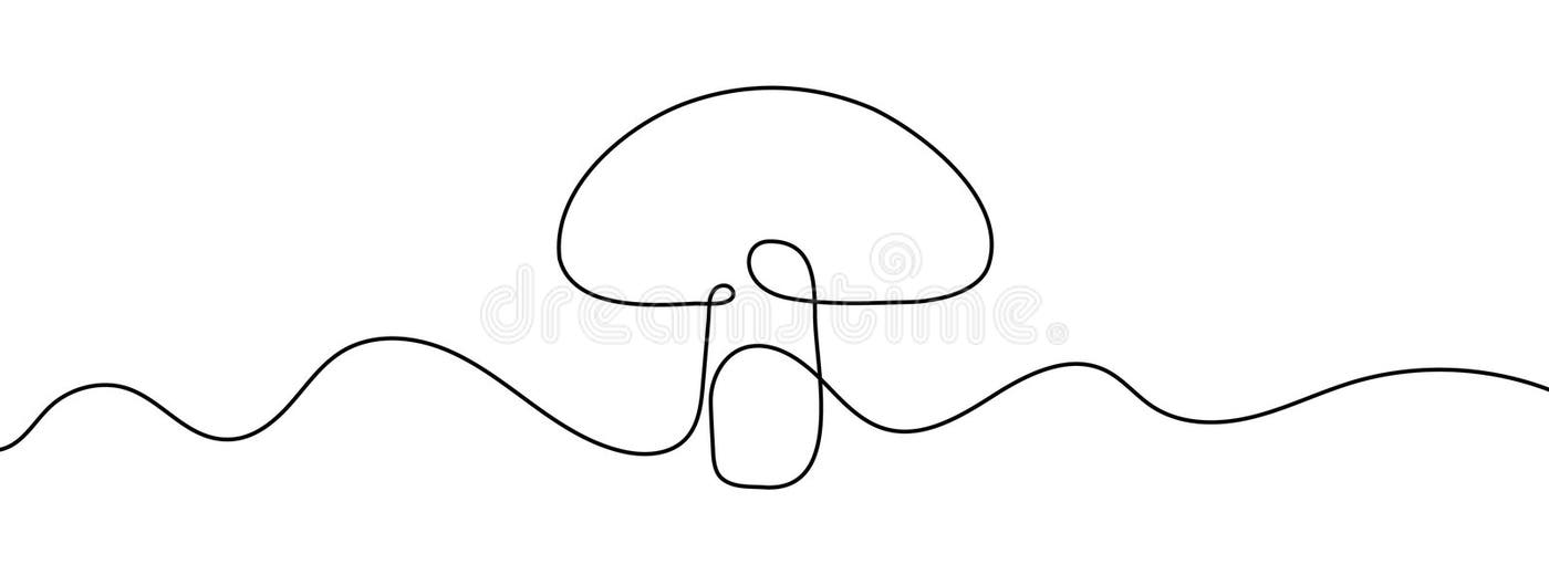 Continuous Drawing Line Mushroom Stock Illustrations – 173 Continuous ...
