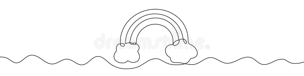Rainbow Continuous Line Drawing Stock Illustrations – 203 Rainbow ...