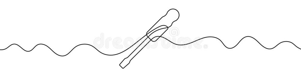 Continuous Editable Line Drawing of Screwdriver. Single Line ...