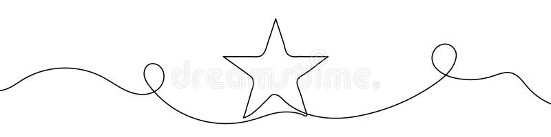 Continuous Editable Line Drawing of Star. Star Icon in One Line. Stock ...