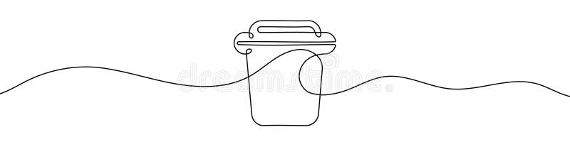 Continuous Editable Line Drawing of Trash Can. Single Line Trash Can ...