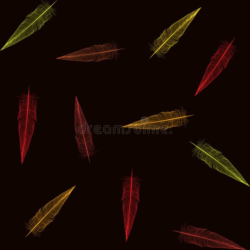 Continuous Feathers Pattern - Vector Illustration Stock Vector ...