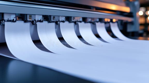 Continuous Feed Printing Machine from a Large Roll of Paper in a ...