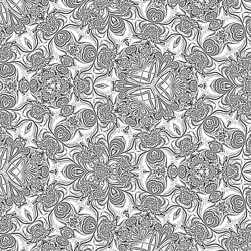 Lines Continuous Floral Pattern, Single Color Background. Stock ...
