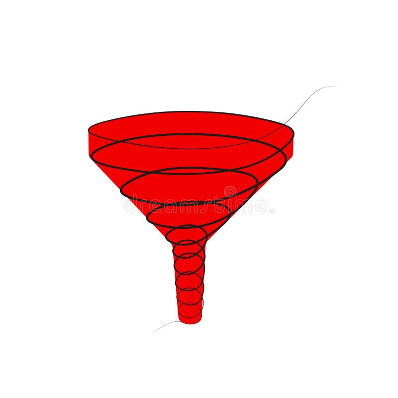 Continuous Funnel Drawing with One Line. Vector Image Stock Vector ...