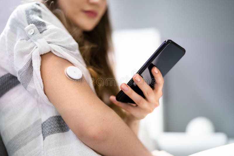 Continuous Glucose Monitor Blood Sugar Test Stock Photo - Image of ... Continuous Glucose Monitor Blood Sugar Test Stock Photo - Image of ...