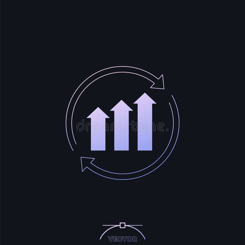 Continuous Growth Icon with a Gradient Stock Vector - Illustration of ...