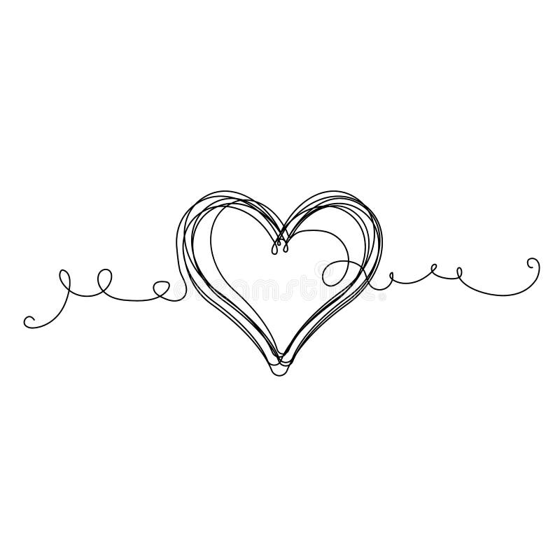 Love Heart Continuous Line Drawing Stock Illustrations 5 667 Love