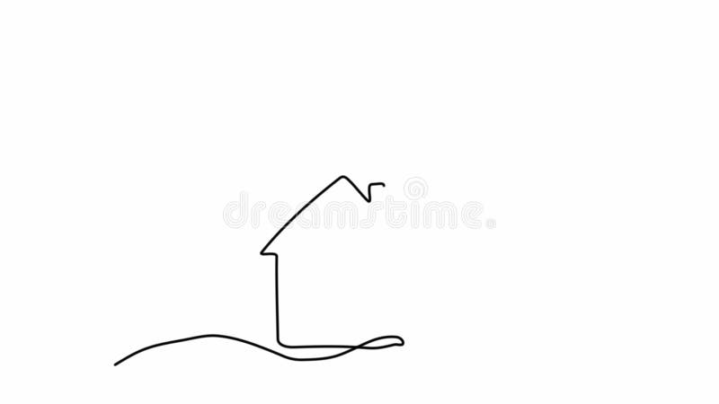 Continuous Home Video with Fine Lines. a Single Continuous Line Drawing ...