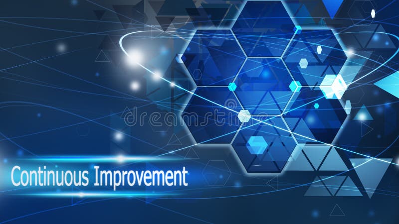 Continuous Improvement Background Abstract Blue Concept Solution Stock ...
