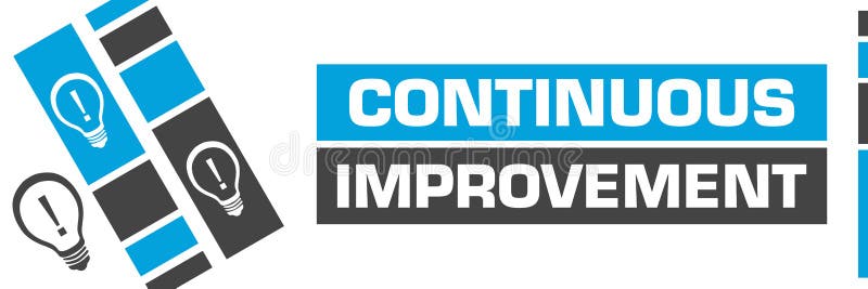 Continuous Improvement Blue Grey Line Boxes Bulbs Stock Illustration ...