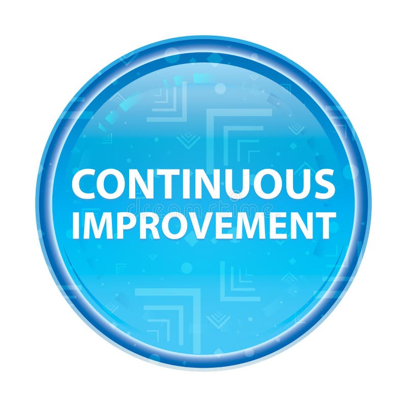 Continuous Improvement Floral Blue Round Button Stock Illustration ...