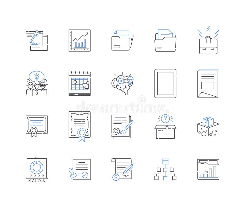 Continuous Improvement Line Icons Collection. Progress, Growth ...