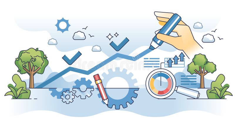 Continuous Improvement and Steady Business Development Outline Hands ...