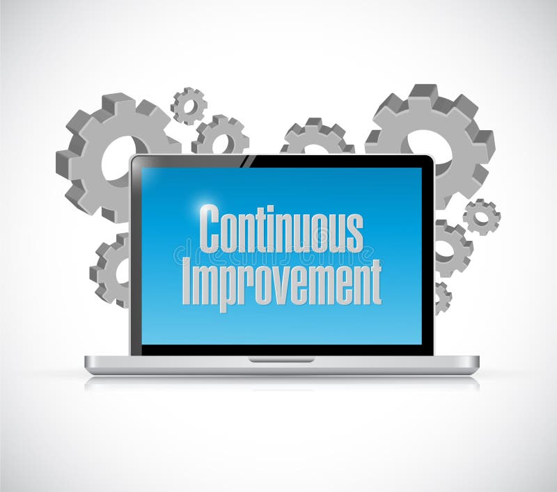 Continuous Improvement Tech Computer Sign Concept Stock Illustration ...