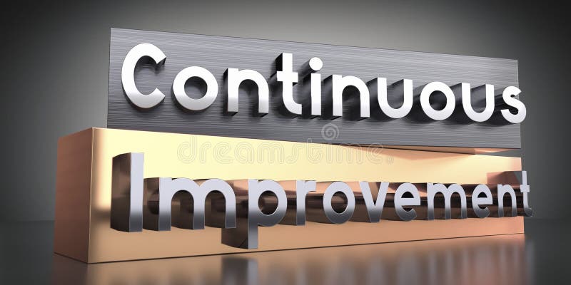 Continuous Improvement - Words on Metal Blocks Stock Illustration ...