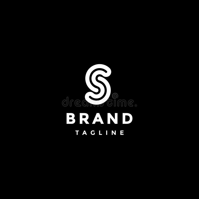 Continuous Initial Letter S Line Logo Design Stock Illustration ...