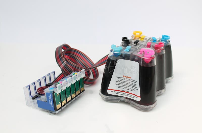 Continuous Ink Supply System is Working in Printer Moving Inside ...