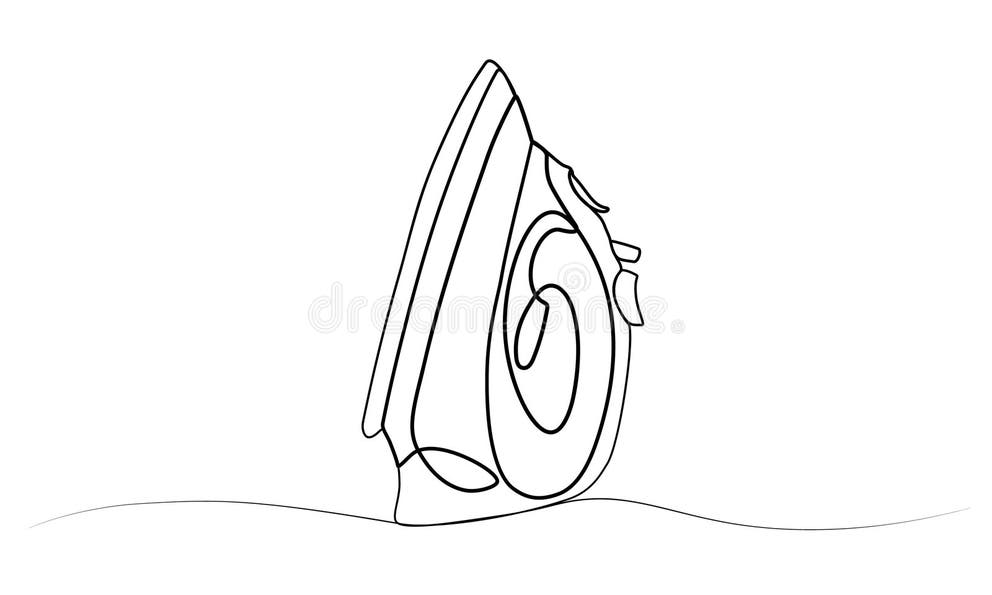 Continuous Iron Drawing with One Line. Vector Illustration Stock Vector ...