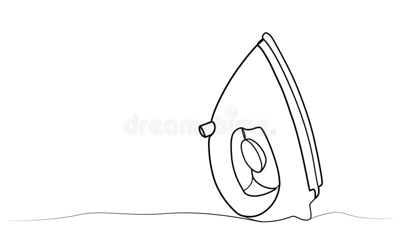 Continuous Iron Drawing with One Line. Vector Illustration Stock Vector ...