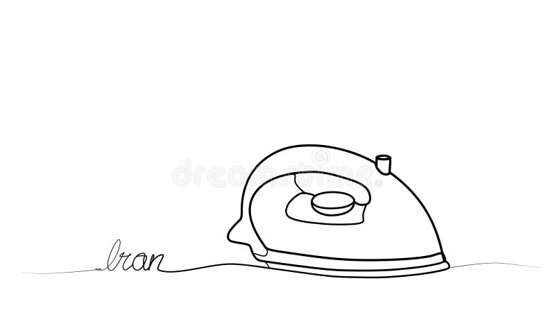 Continuous Iron Drawing with One Line. Vector Stock Vector ...