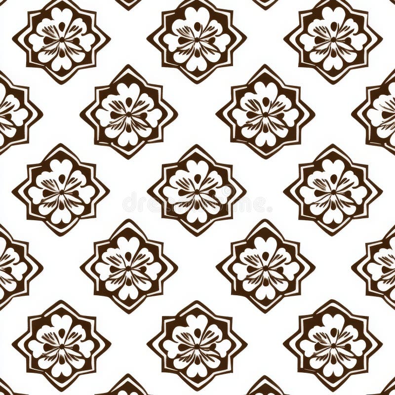 A Continuous Japanese Pattern with Cherry Blossoms and Circular Motifs ...